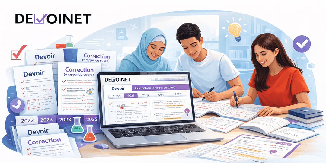 Devoirs Corrigés Tunisie 2025 | Bac, 1ère, 2ème, 3ème | Devoinet